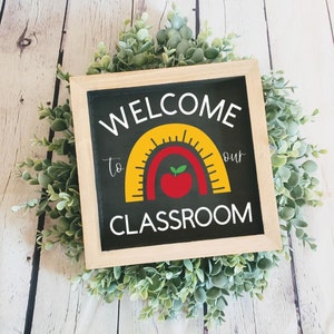 Welcome to Our Classroom | Wood Sign | Tiered Tray Decor | Shelf Decor ...