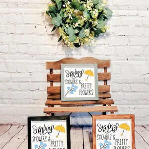 Spring Showers | Spring Wood Signs | Flower Wood Signs | Spring Decor ...