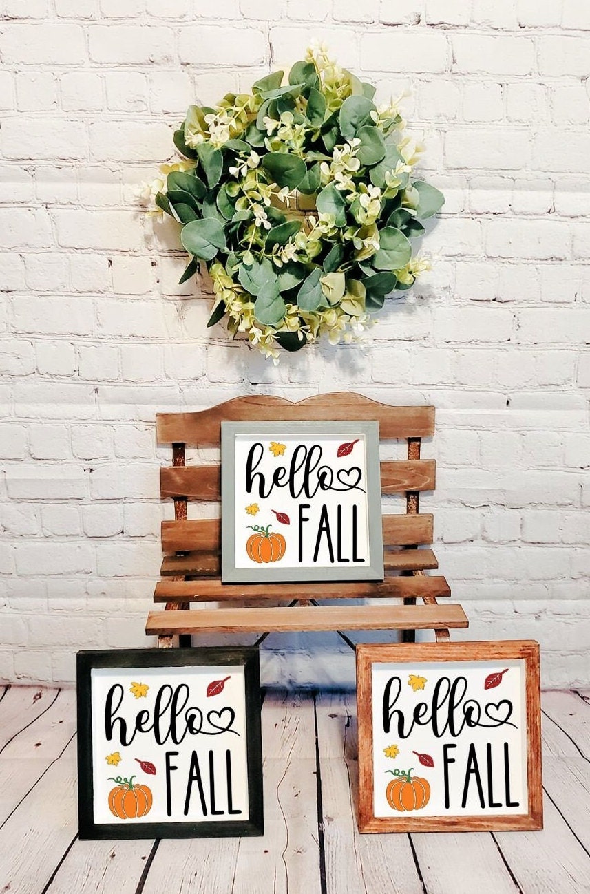 Hello Fall | Pumpkin Decor | Wood Signs | Autumn Wood Signs | Fall ...