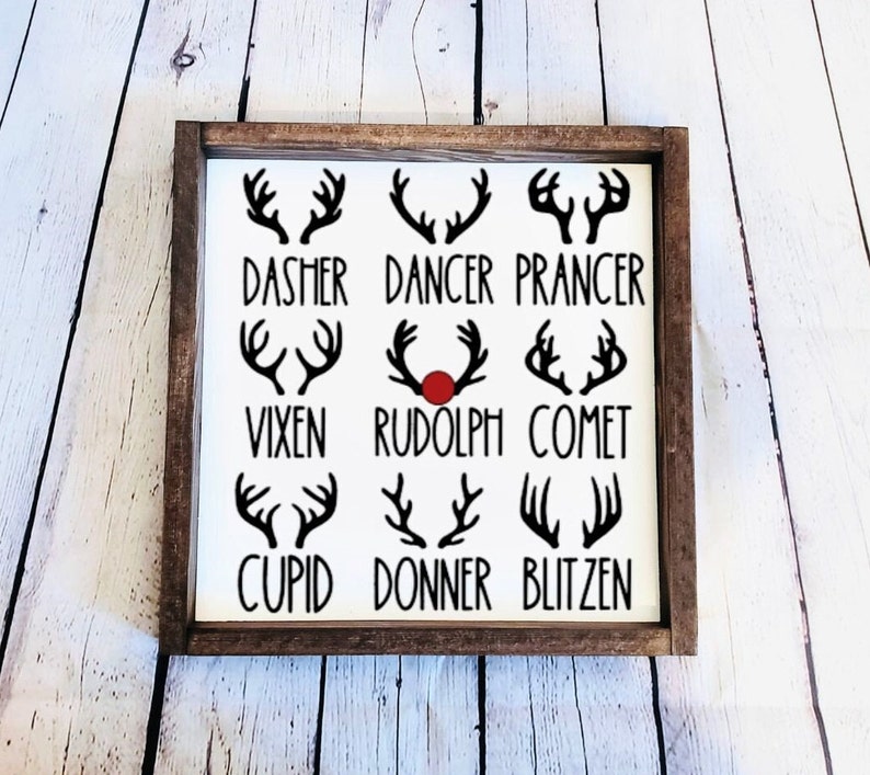 Santa's Reindeer | Rudolph | Wood Signs | Holiday Accent Sign ...