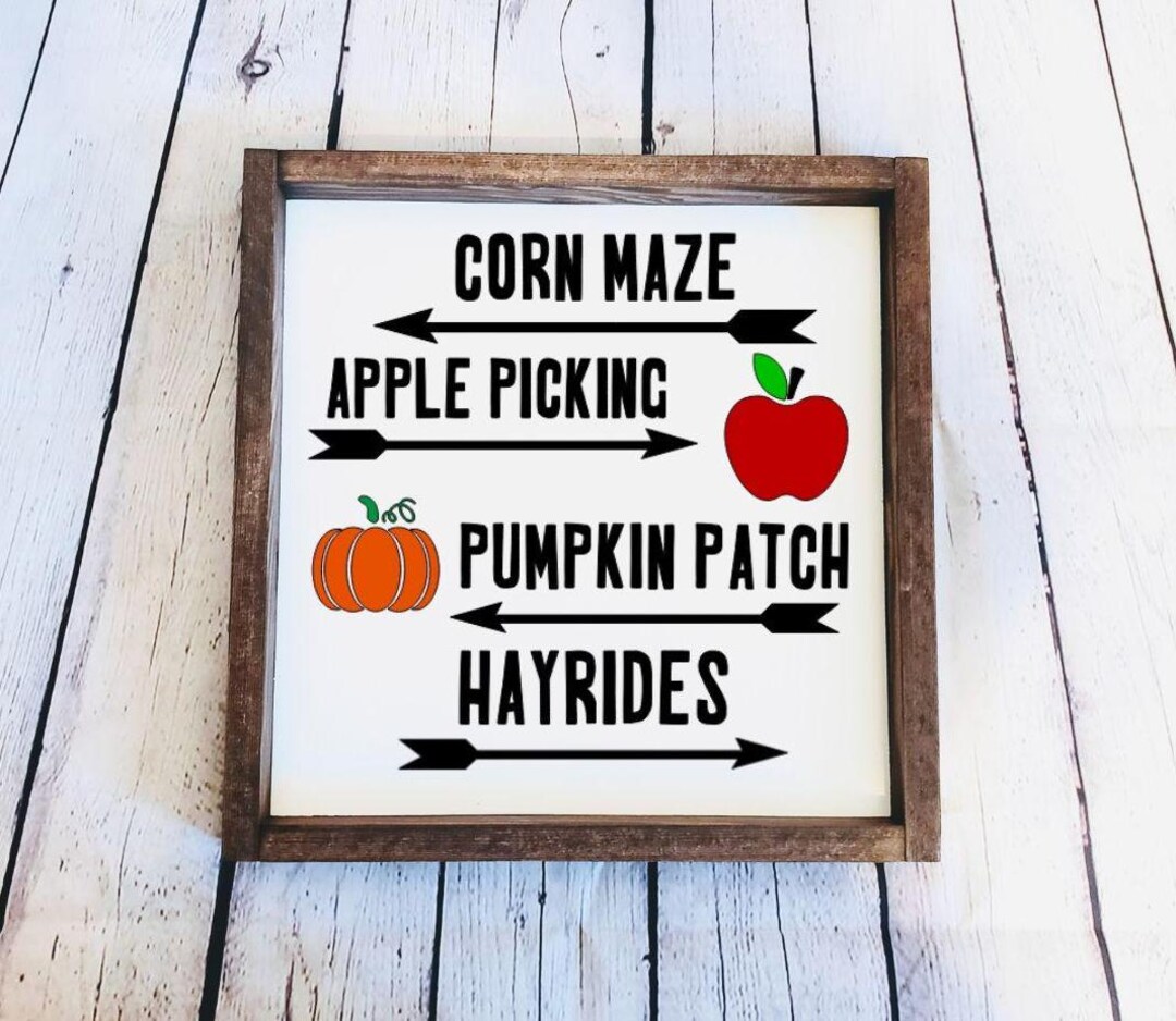 Apple Picking & Mazes | Autumn Wood Signs | Fall Decor | Happy Fall ...