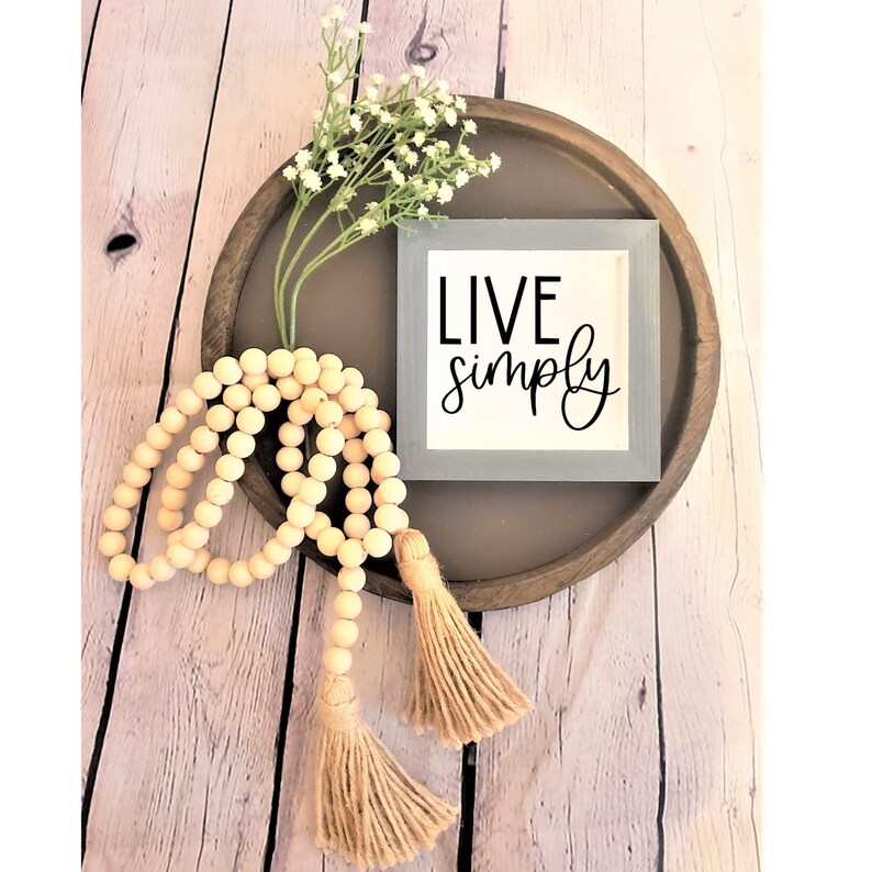 Live Simply | Wood Signs | Shelf Decor | Tiered Tray Sign | Farmhouse ...