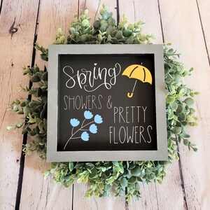 Spring Showers | Spring Wood Signs | Flower Wood Signs | Spring Decor ...