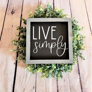 Live Simply | Wood Signs | Shelf Decor | Tiered Tray Sign | Farmhouse ...