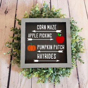 Apple Picking & Mazes | Autumn Wood Signs | Fall Decor | Happy Fall ...