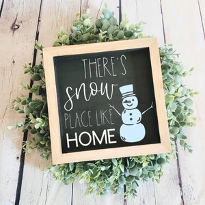 There's Snow Place Like Home | Snowman Wood Signs | Holiday Signs ...