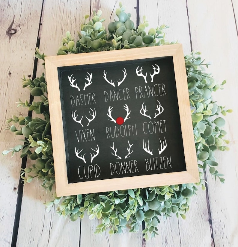 Santa's Reindeer | Rudolph | Wood Signs | Holiday Accent Sign ...