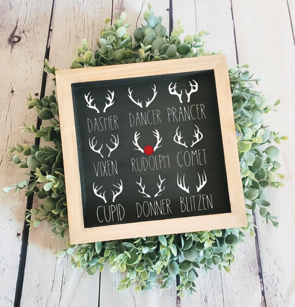 Santa's Reindeer | Rudolph | Wood Signs | Holiday Accent Sign ...