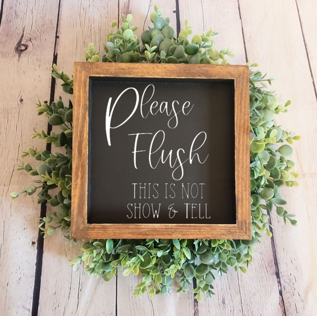 Please Flush | Wood Bathroom Sign | Silly Bathroom Decor | Bathroom ...