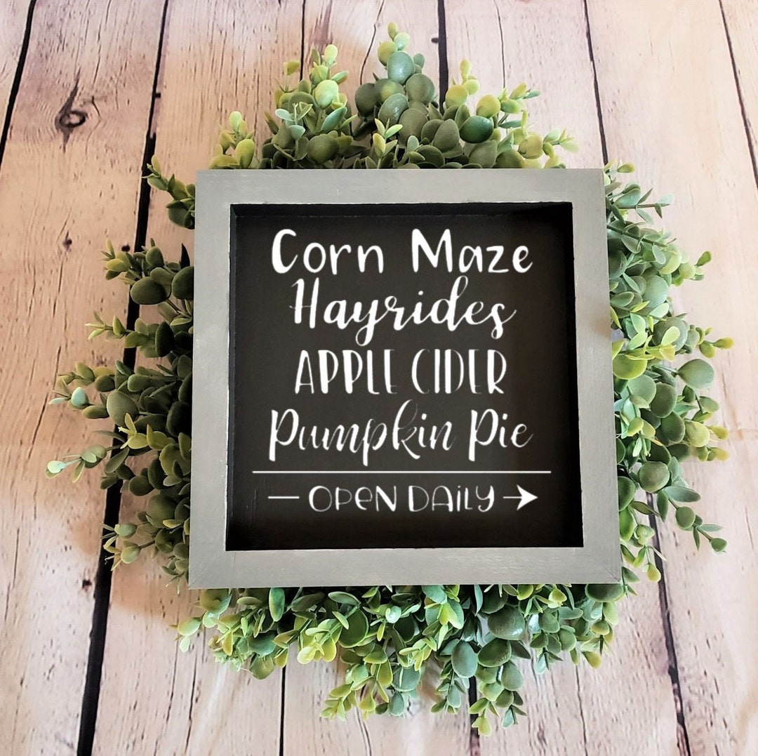Corn Maze and Hayrides | Autumn Wood Signs | Fall Decor | Happy Fall ...