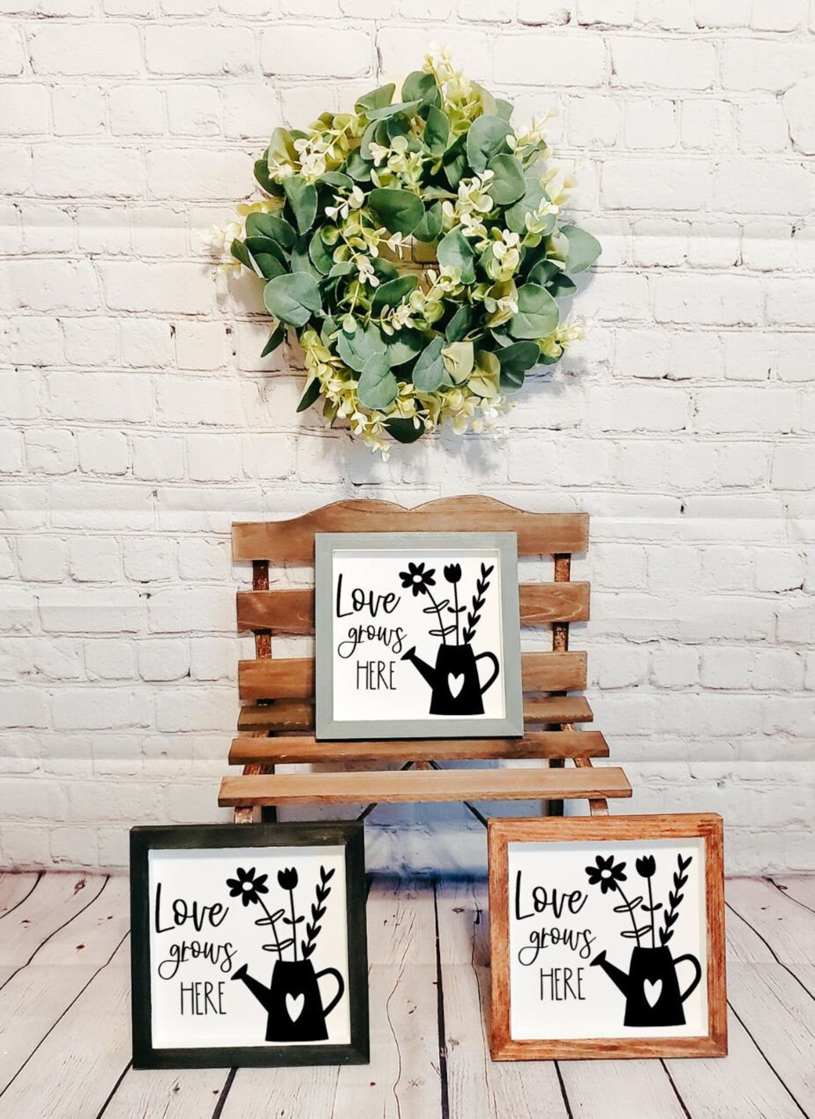 Love Grows Here | Spring Wood Signs | Wood Signs | Spring Decor ...