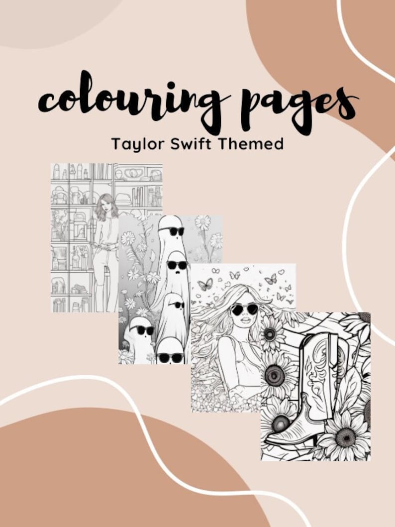 Taylor Swift Colouring Pages - Pdf/printable A4 Document - Etsy