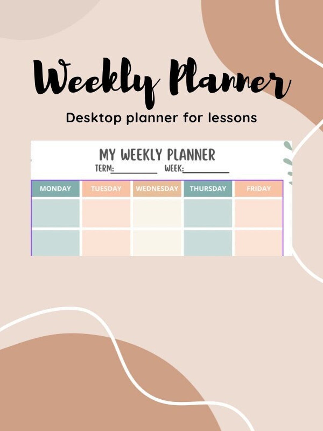 Weekly Desktop Planner Printable Pdf Download - Etsy