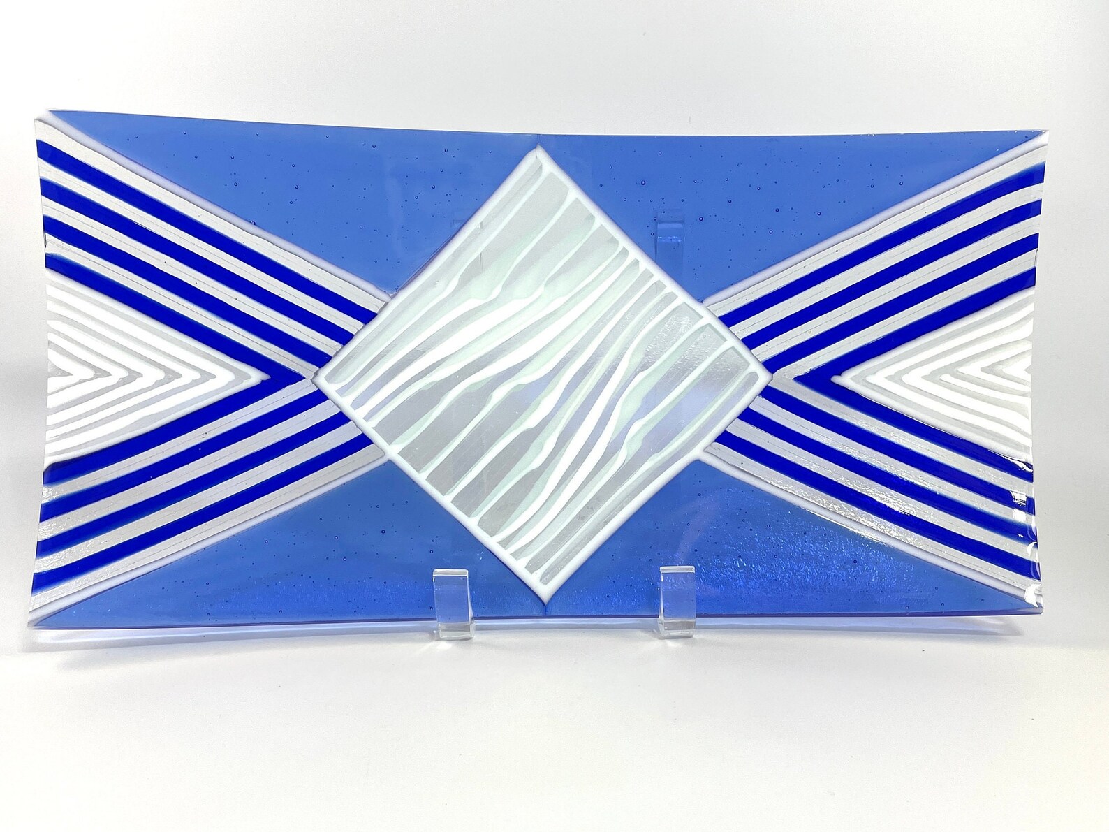 Handmade Fused Glass Platers, Large Glass Platter, Modern Table Art ...