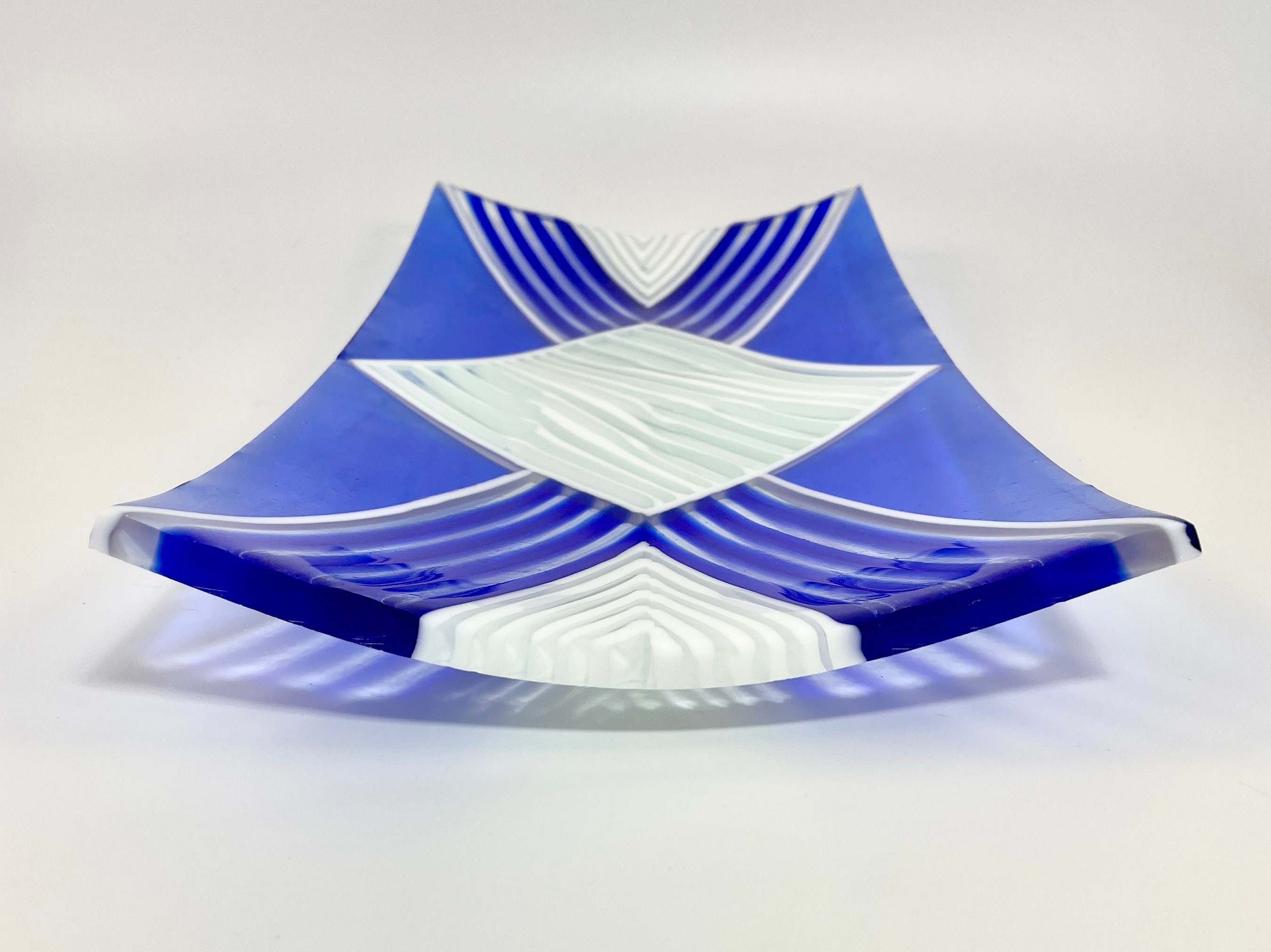 Handmade Fused Glass Platers, Large Glass Platter, Modern Table Art ...
