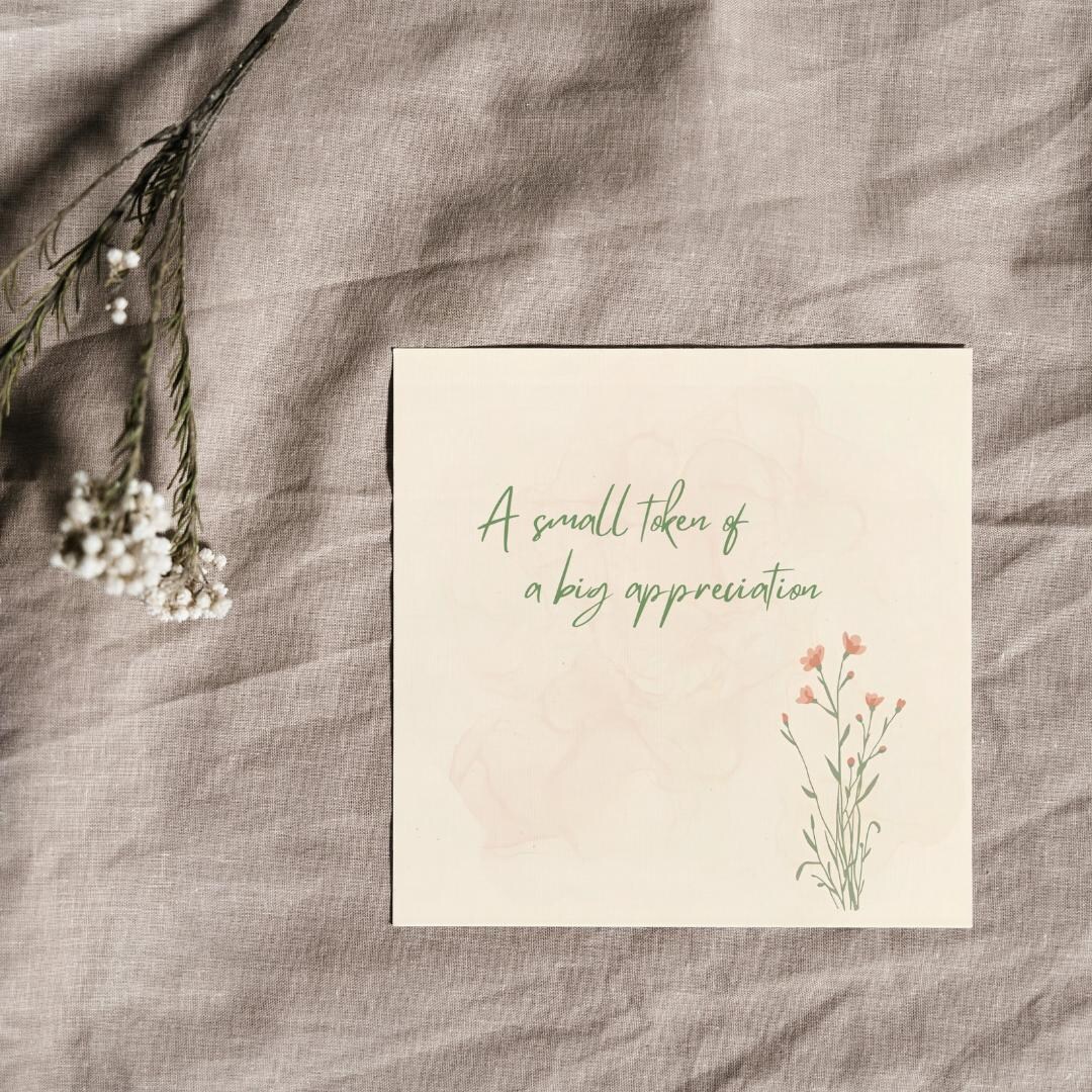 Floral Token of Appreciation Card, Watercolor Design (PDF & PNG ...