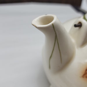 Vintage California Pottery Ceramic Kettle Metal Coil Handle Fall Theme ...