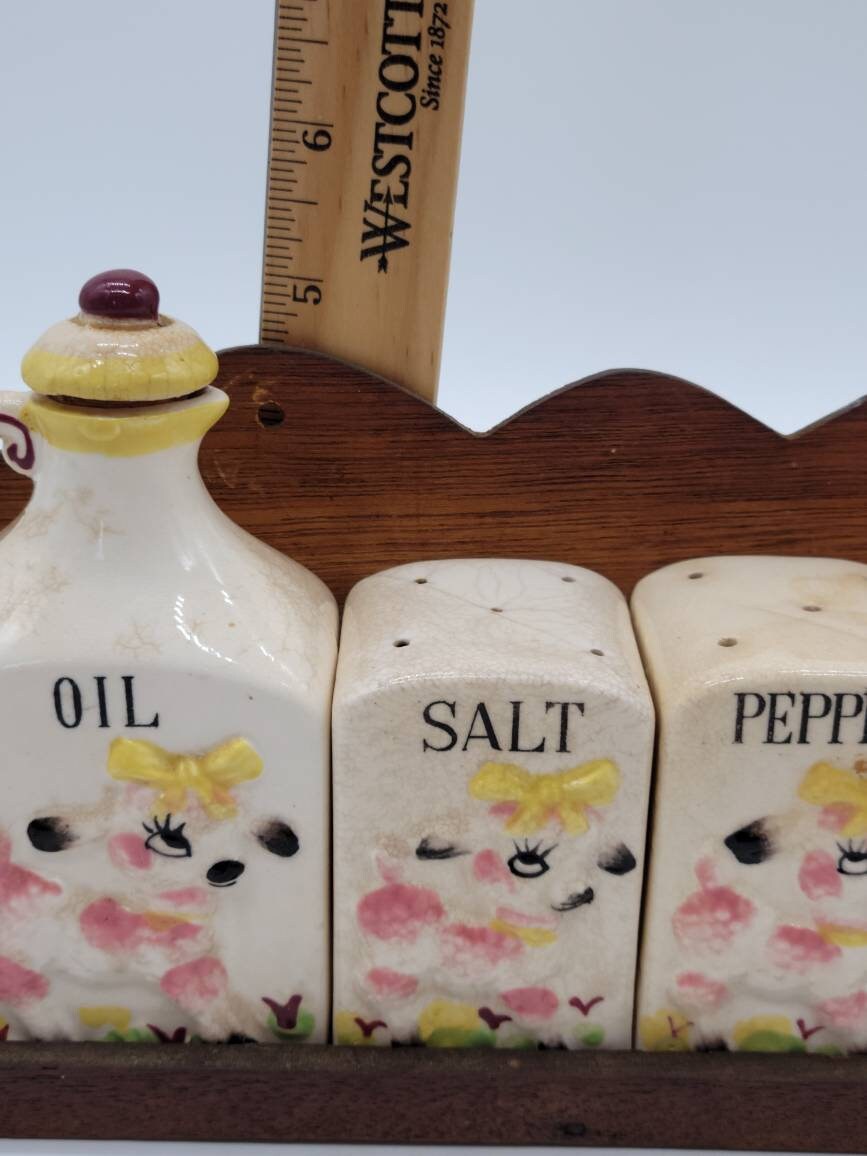 Vintage Porcelain Pink Cow Condiment Set Japan - Etsy