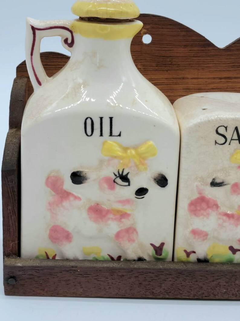 Vintage Porcelain Pink Cow Condiment Set Japan - Etsy