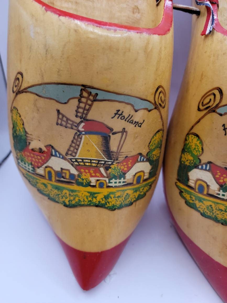 Vintage Dutch Hand Painted Wooden Clogs 12 - Etsy