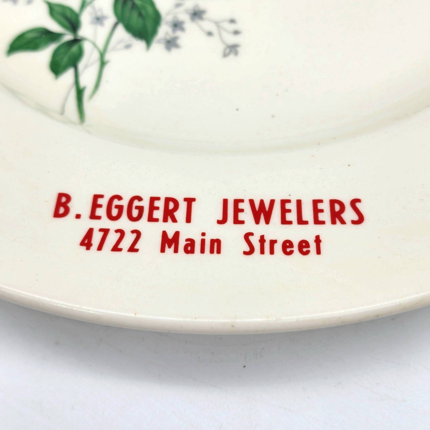 Antique Calendar Advertising Plate "b. Eggert Jewelers" 1910 Blue Rose ...