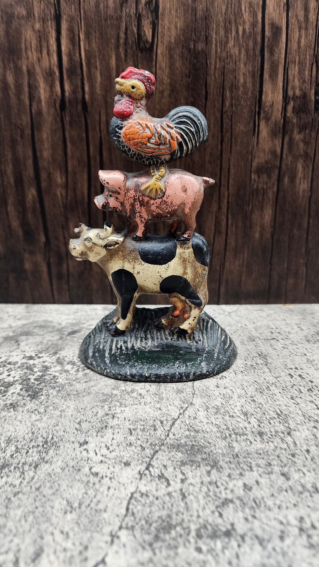 Cast Iron Farm Animals Door Stop Cow Pig Rooster Rustic Primitive 8" - Etsy
