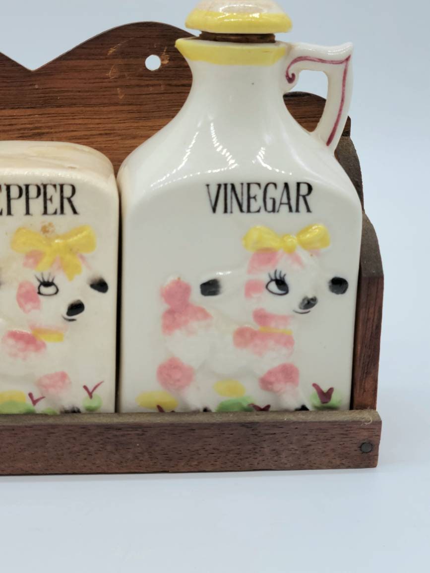 Vintage Porcelain Pink Cow Condiment Set Japan - Etsy