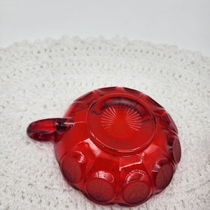 Fostoria Ruby Red Coin Dot Finger Loop Nappy Dish VTG - Etsy