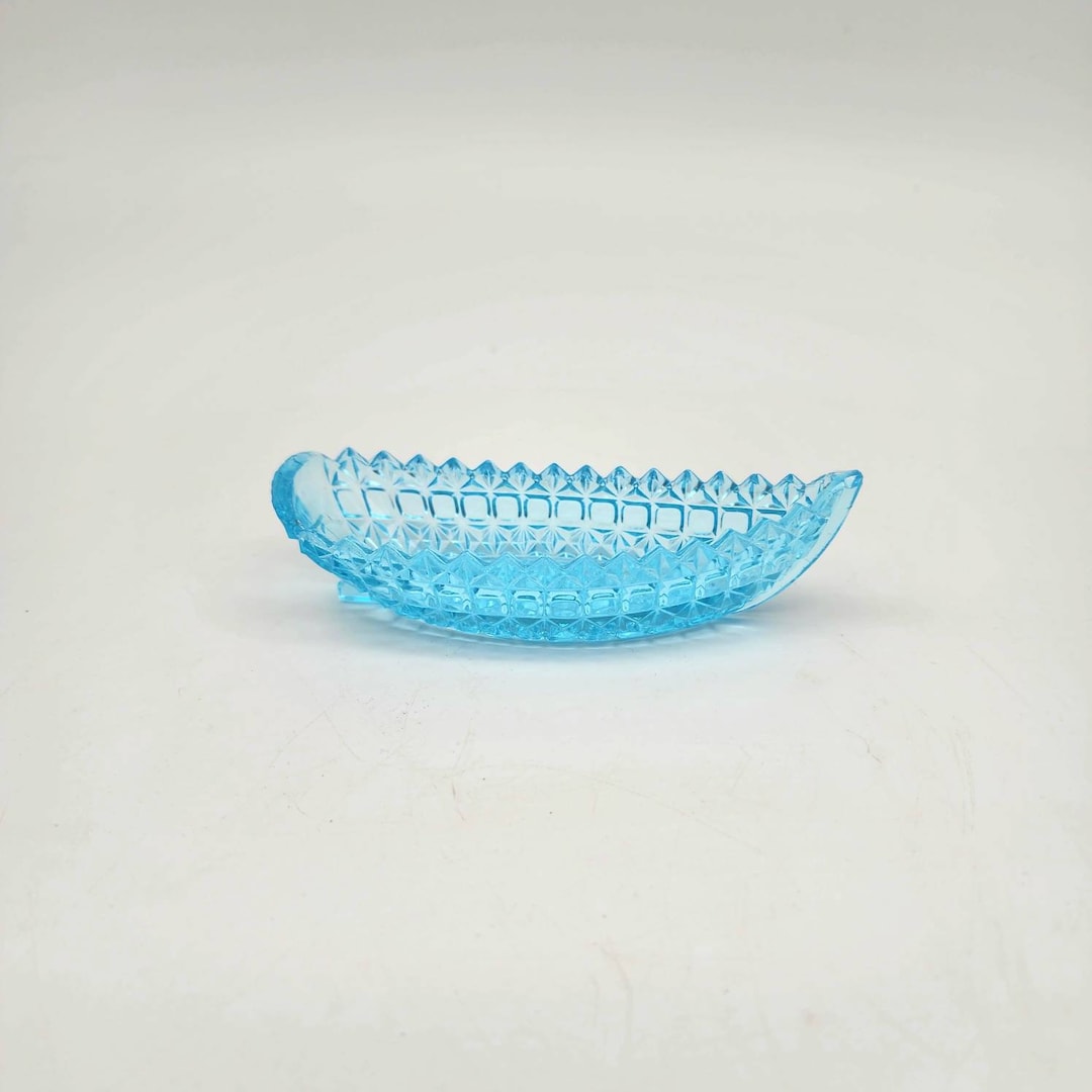 Vintage Blue Glass Canoe/boat Square and Jigsaw Pattern - Etsy