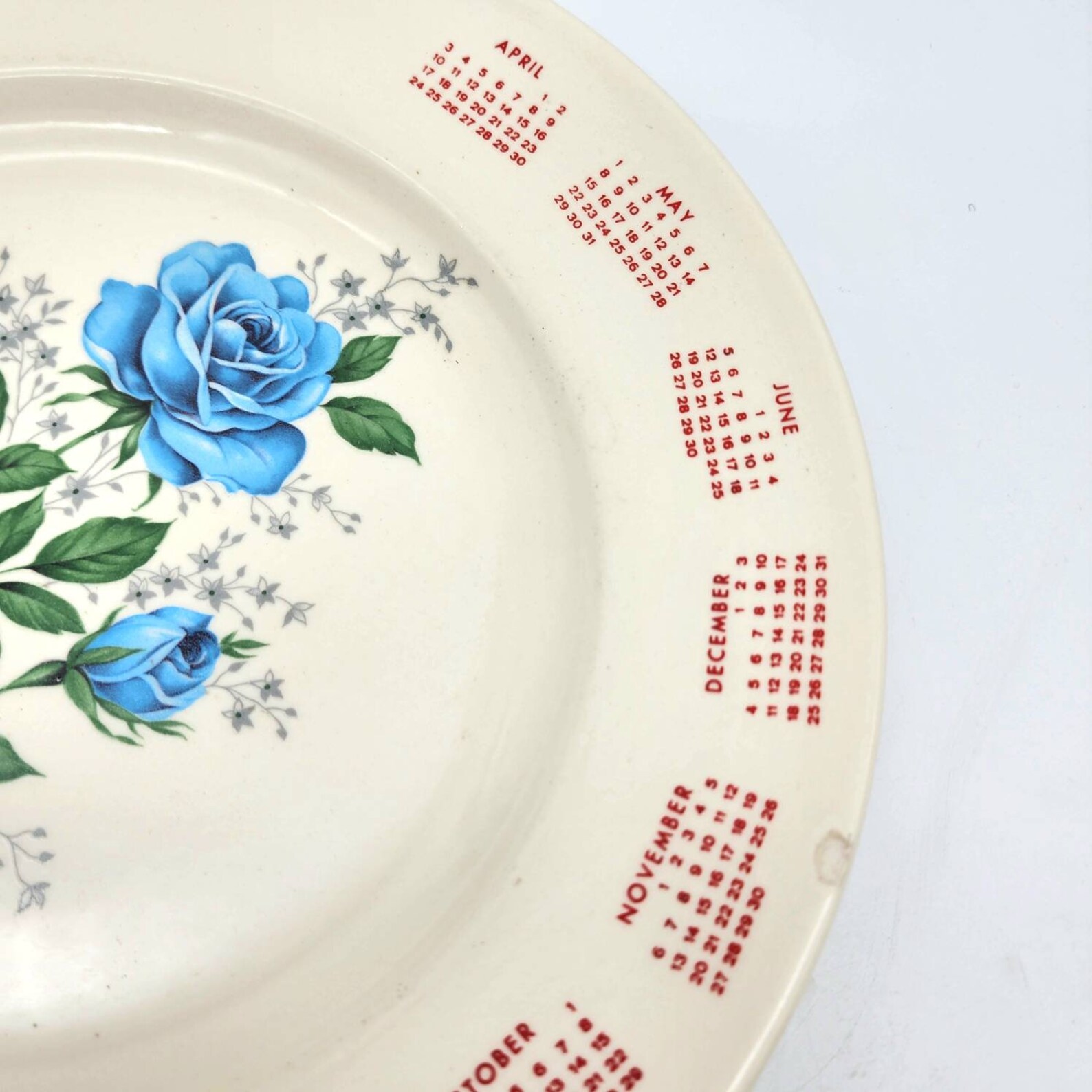 Antique Calendar Advertising Plate "b. Eggert Jewelers" 1910 Blue Rose ...