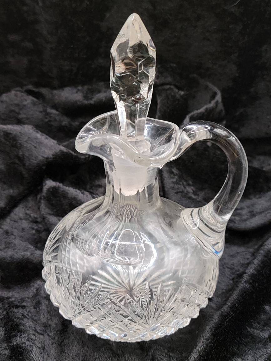 Vintage Clear Victorian EAPG Cruet Wheat and Quilted Design - Etsy