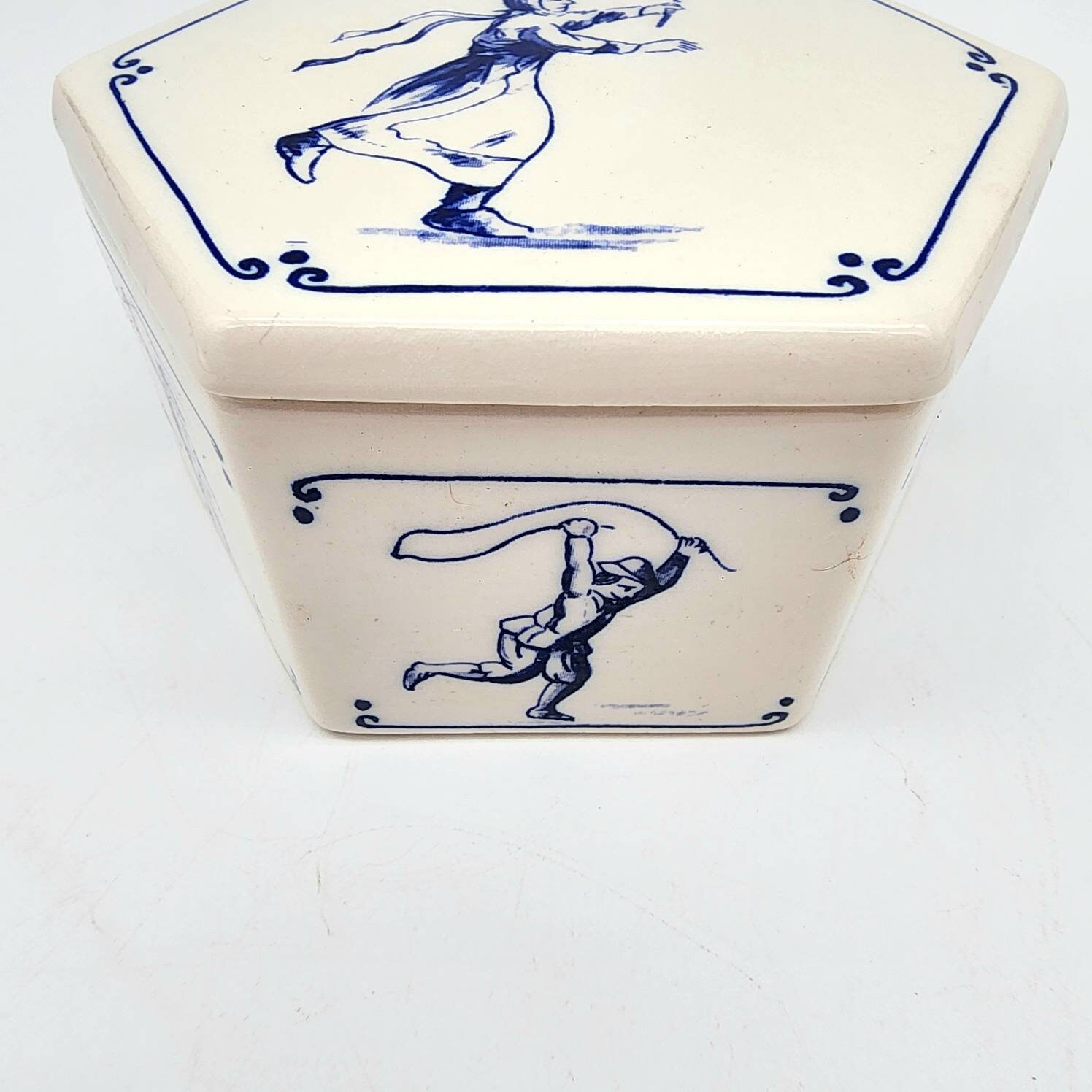Vintage Regina Delfts Blauw Handwerk Holland Hexagon Trinket Box - Etsy
