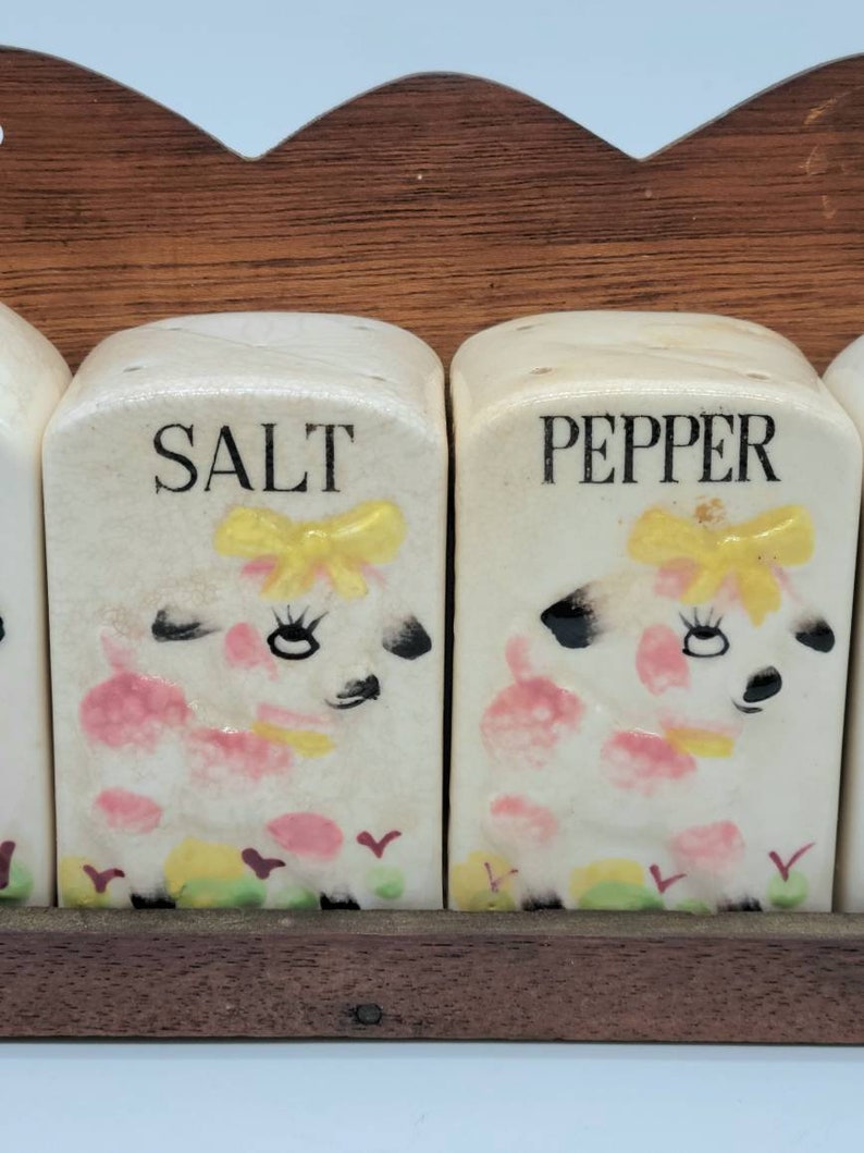 Vintage Porcelain Pink Cow Condiment Set Japan - Etsy