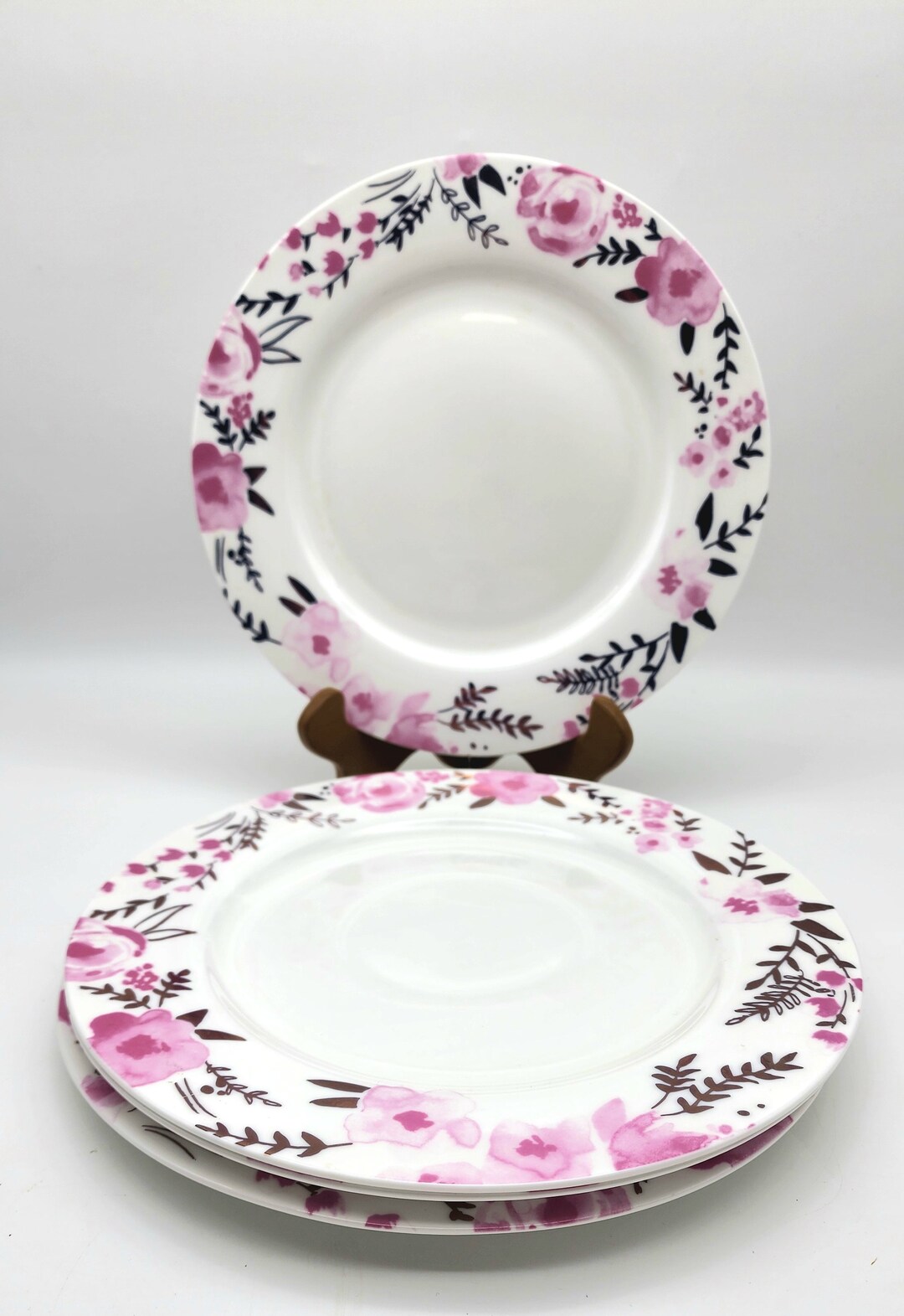 CIROA Pink Rose Gold Accent 11" Dinner Plates Set of 4 - Etsy