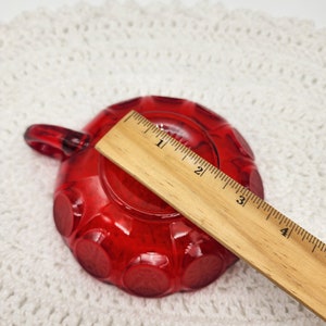 Fostoria Ruby Red Coin Dot Finger Loop Nappy Dish VTG - Etsy