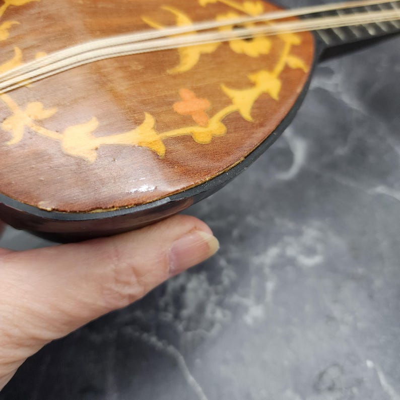 Vintage 1950's Italian Wood Mandolin Music Box "santa Lucia" Works - Etsy