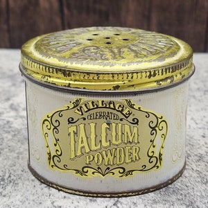 Vintage 1980's Village Celebrated Talcum Powder Tin - Etsy