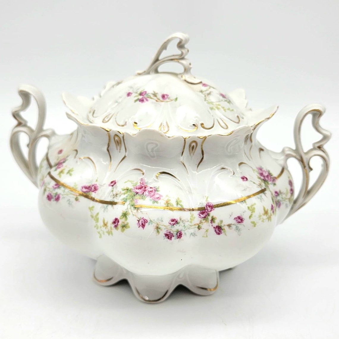 Antique MZ Austria China Covered Vegetable/casserole Dish Rose - Etsy