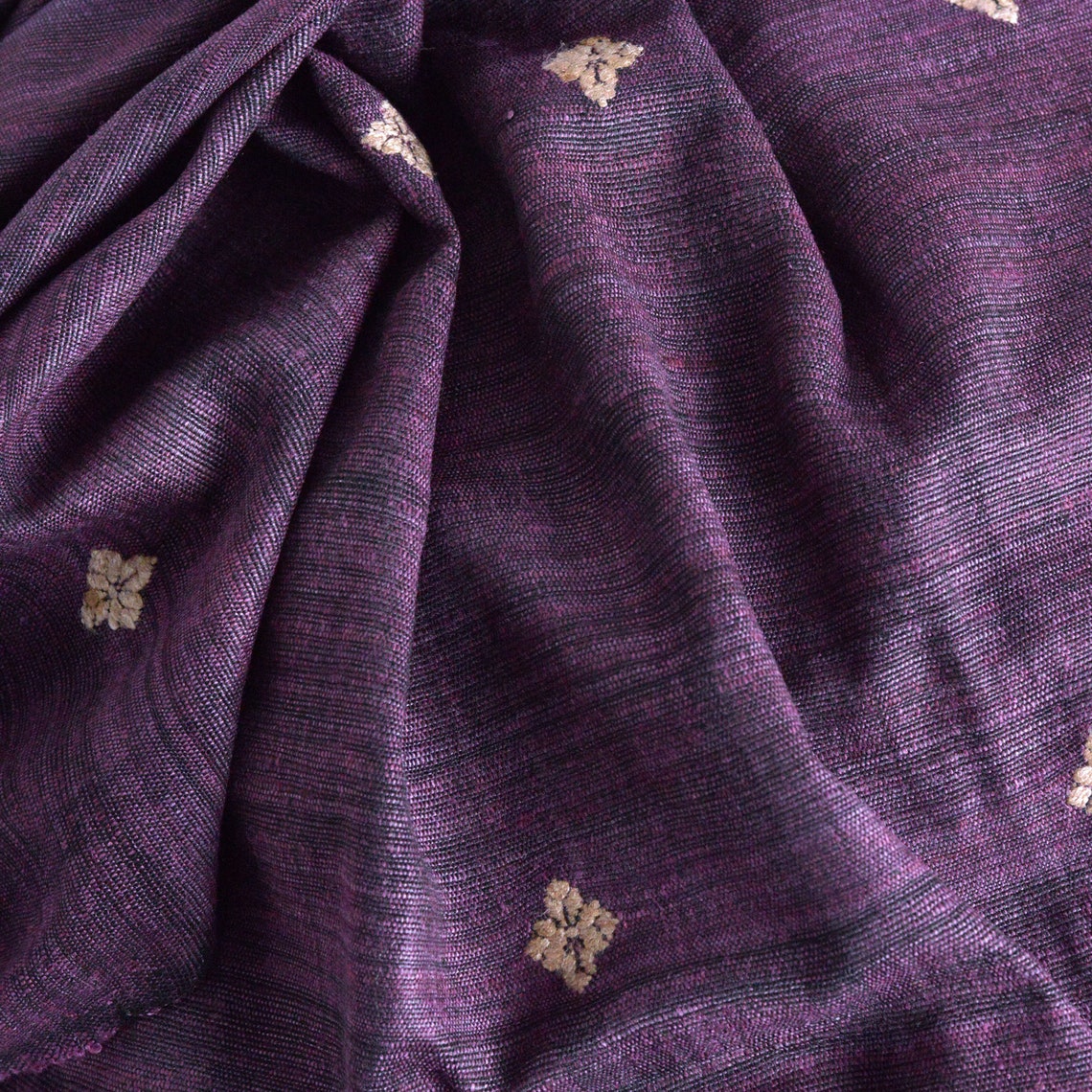 Handwoven Eri Silk Shawl: Purple Muga Motif, Ethical Luxury - Etsy