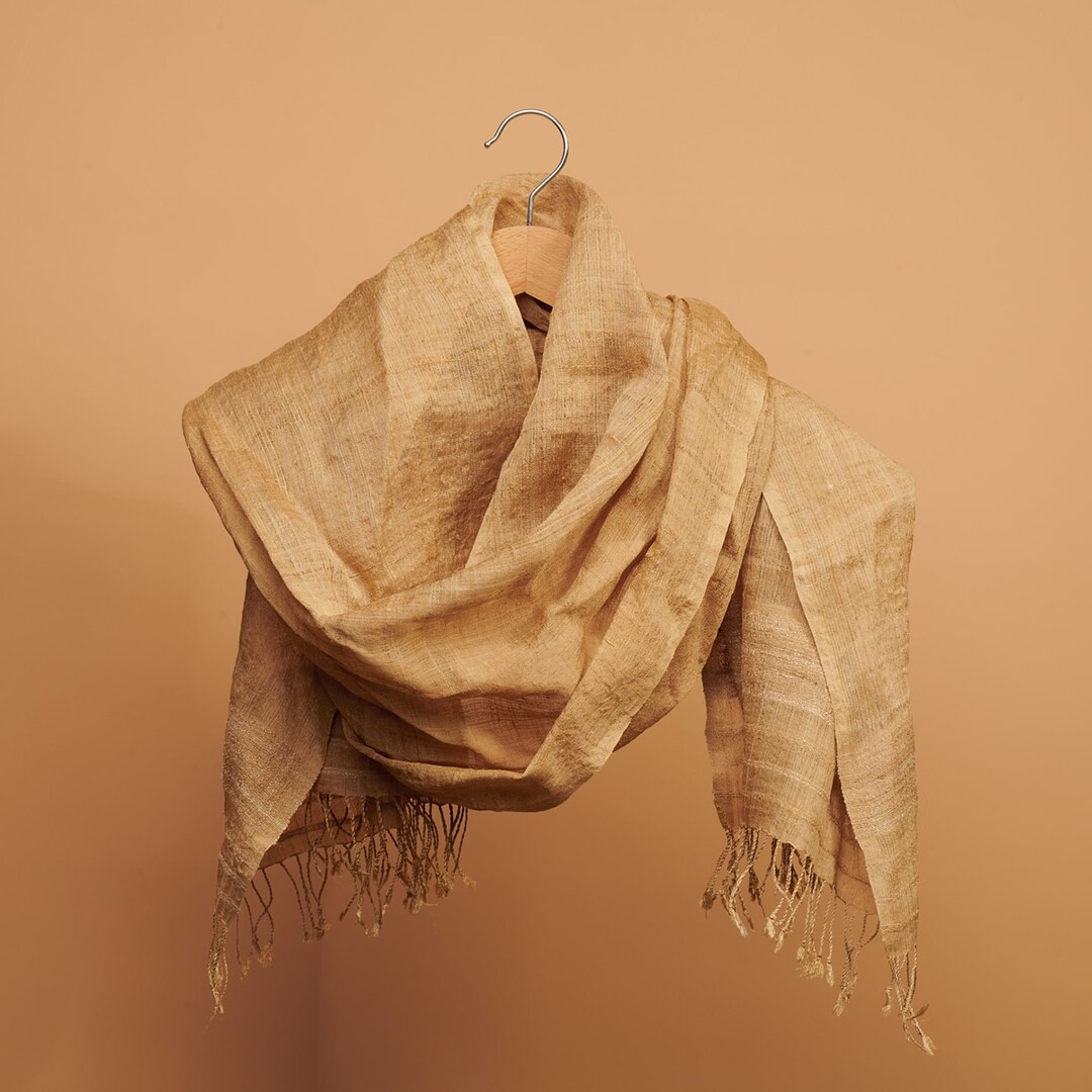 Golden Muga Silk Shawl - Handwoven and Durable, Hypoallergenic, Eco ...