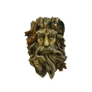 Tree Face Sculpture, Whimsical Old Man Tree Hugger Hanging Flower ...