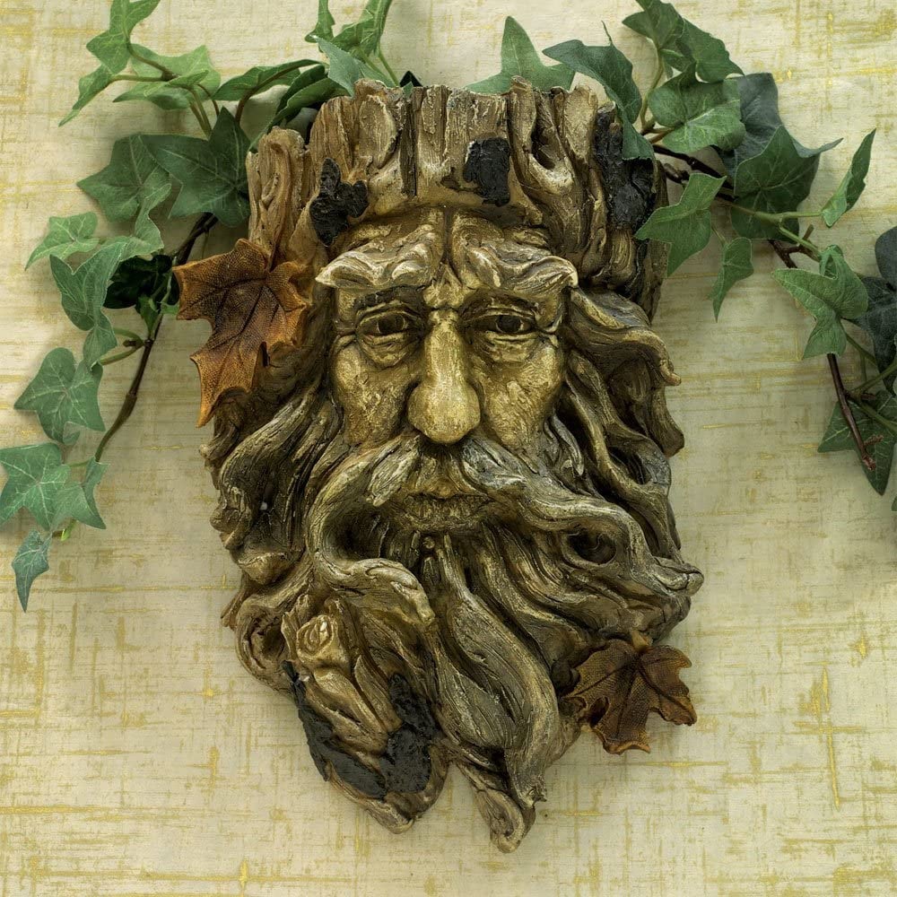 Tree Face Sculpture, Whimsical Old Man Tree Hugger Hanging Flower ...