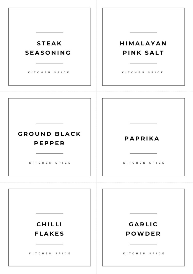 Spice Jar Labels | Organisational Labels | Spice Labels | Personalised ...