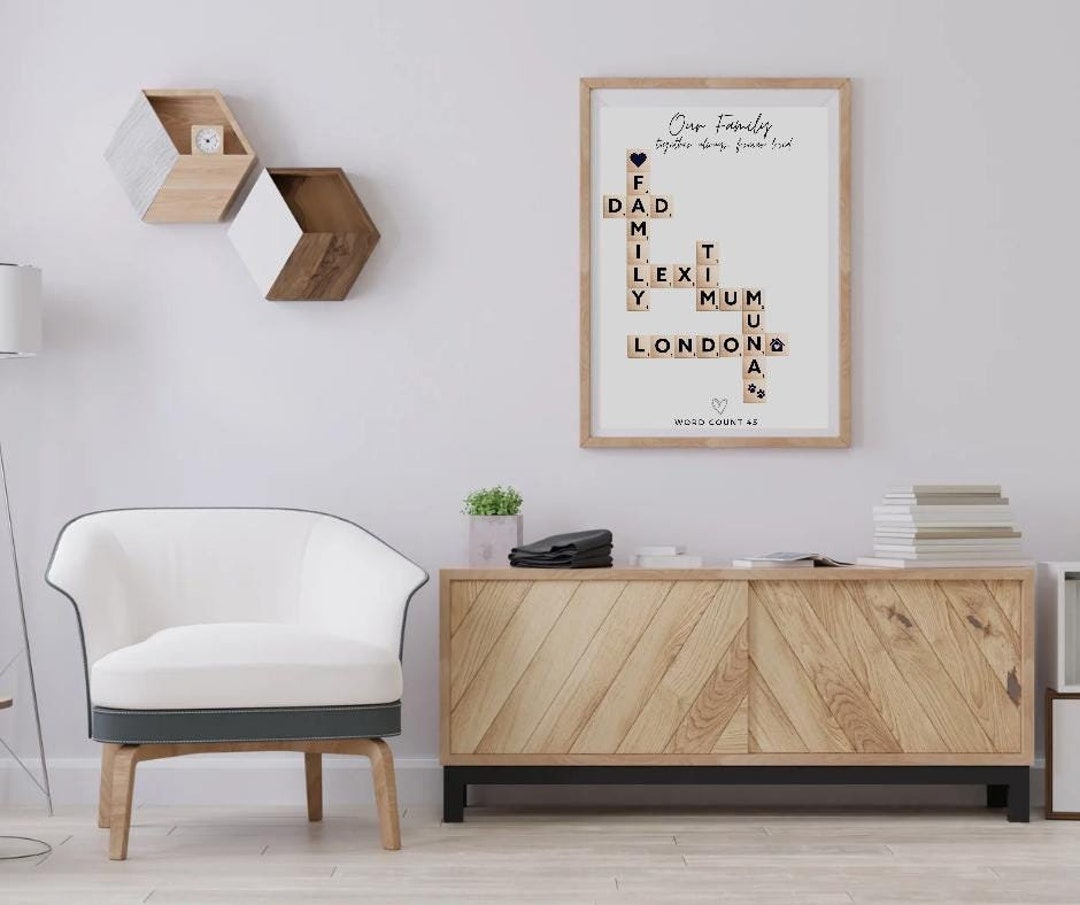 Personalised Family Scrabble Letters Print | Personalised Family Print ...