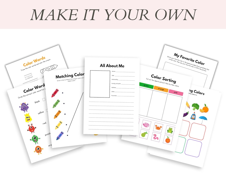 Printable Kids Coloring Activity Book – 31 Fun Pages for Toddlers ...