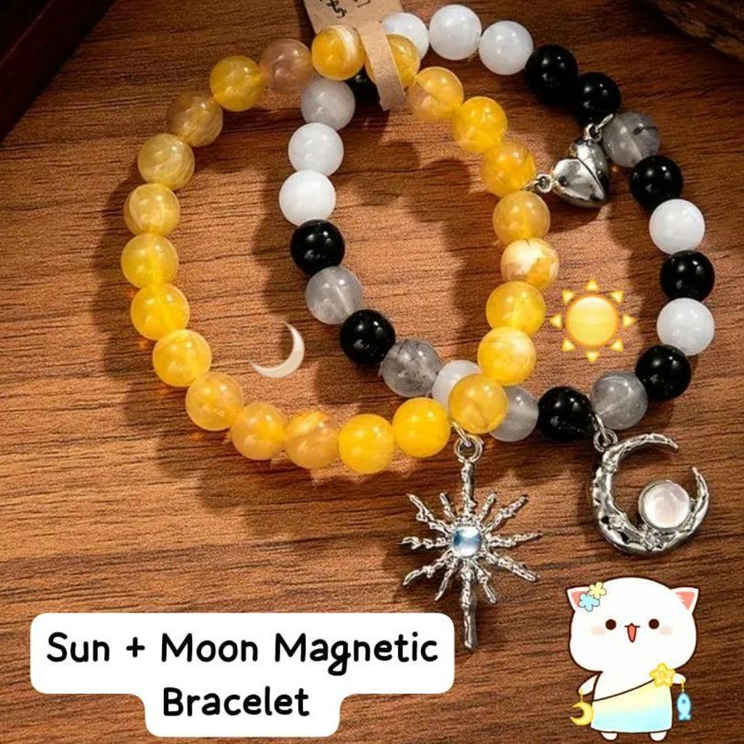 Boho Sun & Moon Magnetic Charm Friendship Bracelets - Etsy