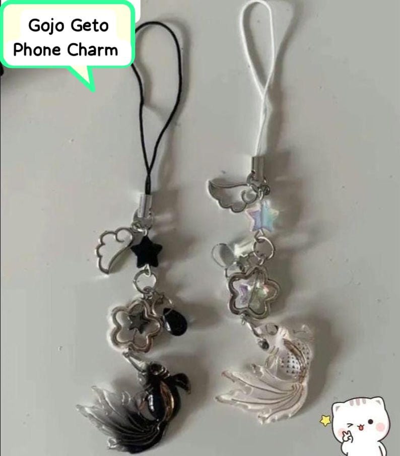 Anime Jujutsu Kaisen Phone Charm: Gojo Geto, Beaded Koi Fish - Etsy