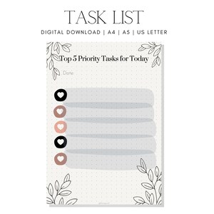 Printable Priority Task List Planner Insert Goals - Etsy