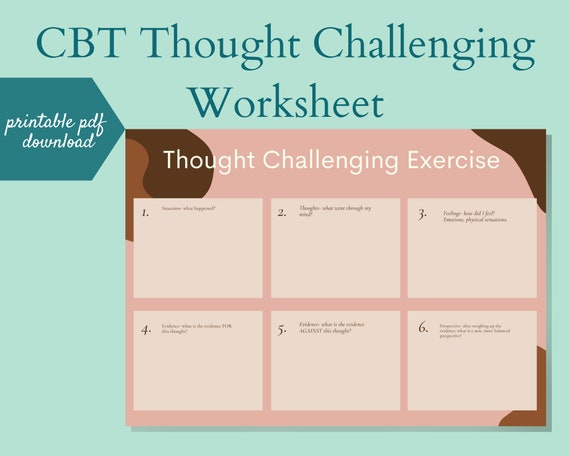 CBT Worksheets Printable/instant Download Cognitive | Etsy