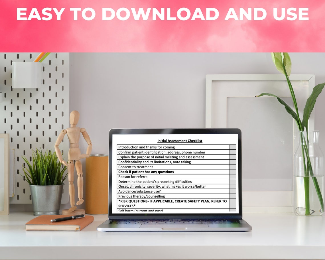 Therapy Assessment Checklist CBT Checklist Cheat Sheet New Therapists ...
